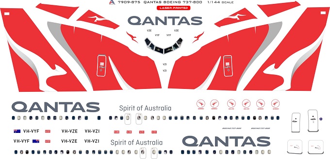 8aDecs.::.Decals Catalogue QANTAS 2016 BOEING 737-800 DECALSET