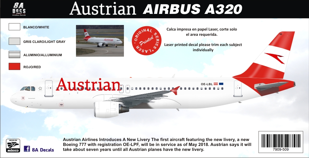 8aDecs.::.Decals Catalogue AUSTRIAN 2019 A320