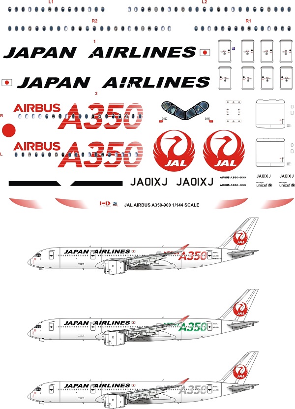 8aDecs.::.Decals Catalogue JAPAN AIRLINES Airbus A350-900 2019