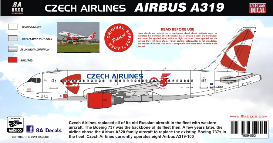 8aDecs.::.Decals Catalogue CZECH AIRLINES AIRBUS A319
