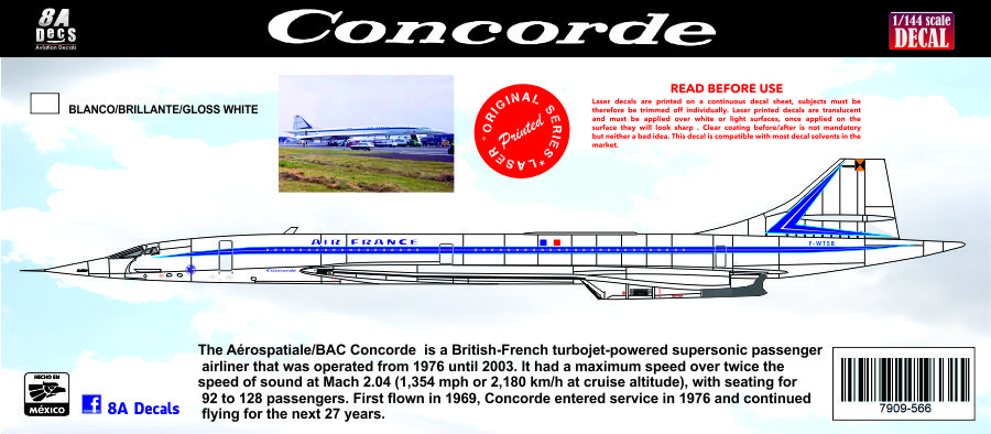 8aDecs.::.Decals Catalogue AIR FRANCE CONCORDE 1970