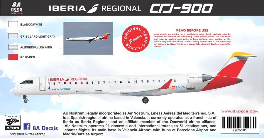 8aDecs.::.Decals Catalogue IBERIA REGIONAL CRJ-900 1/144 SCALE