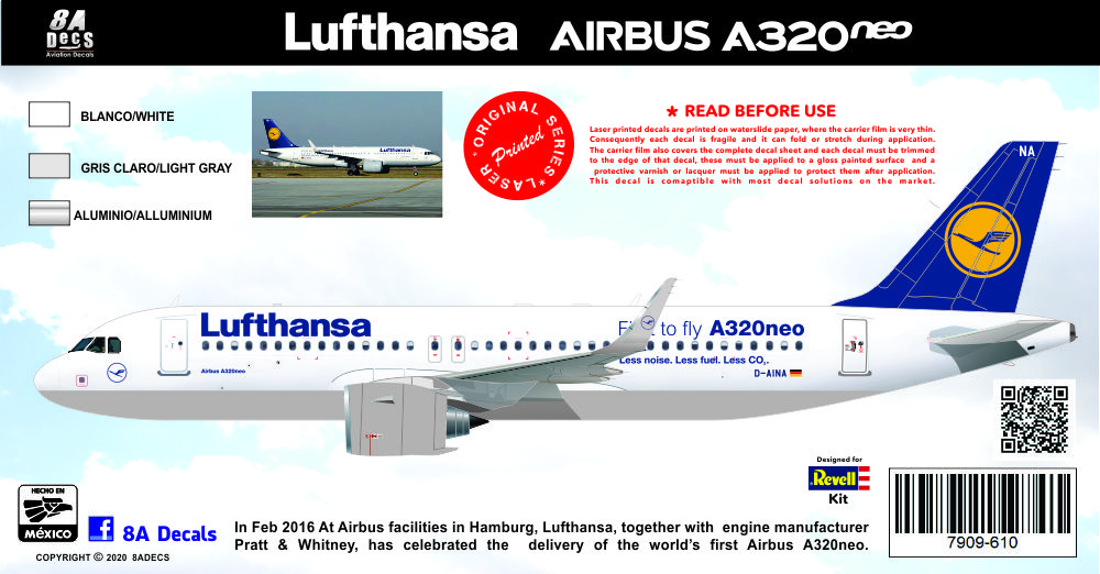 8aDecs.::.Decals Catalogue LUFTHANSA FIRST A320 NEO DECALSET