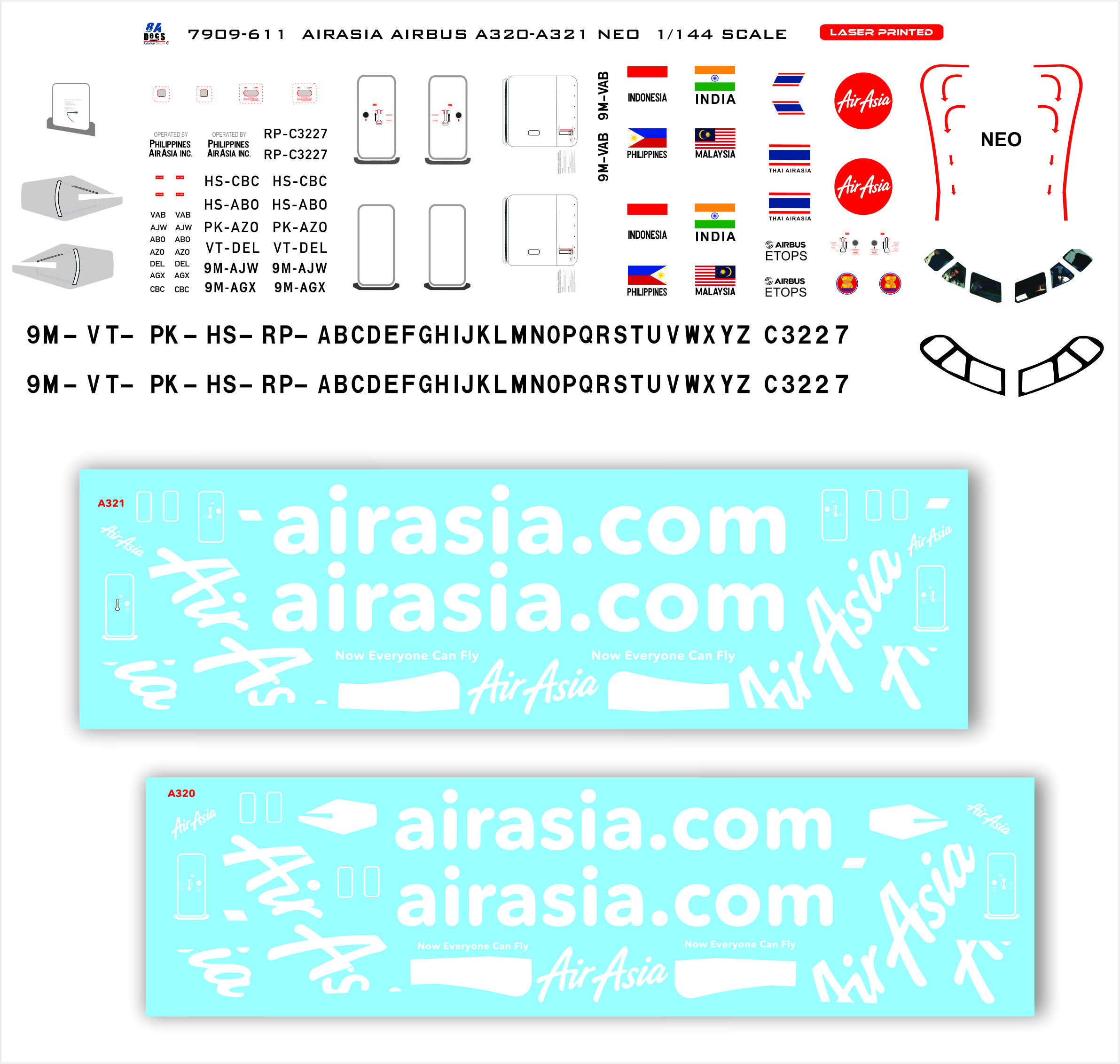 8aDecs.::.Decals Catalogue AIR ASIA A320-21 NEO DECALSET 1/144