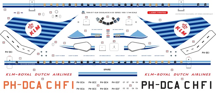 8aDecs.::.Decals Catalogue KLM DOUGLAS DC-8-32 DIAGONAL STRIPE DECAL